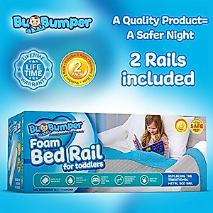 Tall Foam Bed Rail Bumpers for Toddlers | Soft Bed Bumpers for Kids | Baby Bed Guard | Child Bed Safety Side Rails with Water Resistant Washable Cover
