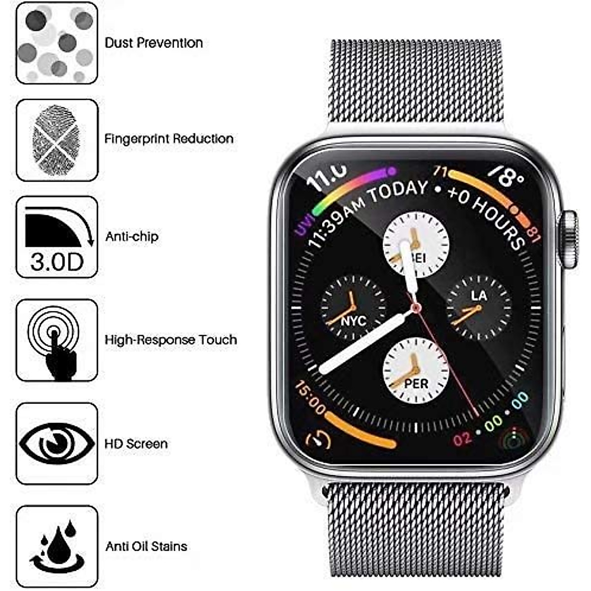 LϟK 6 Pack Screen Protector Designed for Apple Watch 44mm Series 6 5 4 SE / 42mm Series 3 2, Max Coverage, Bubble Free Flexible Soft TPU for iWatch 44mm 42mm