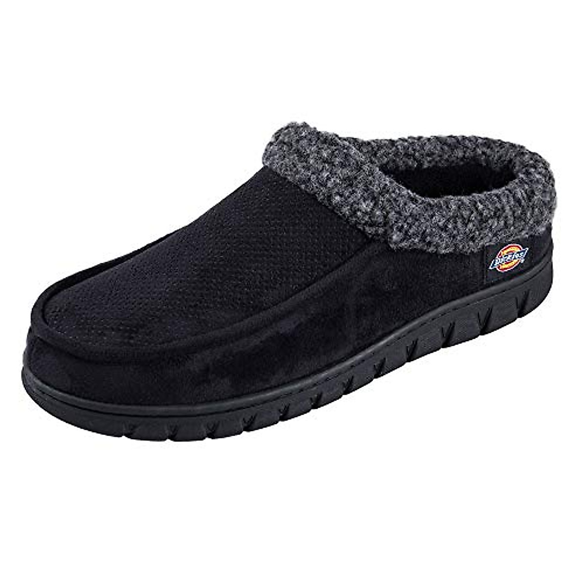 Dickies Men's Open and Closed Back Memory Foam Slippers with Indoor/Outdoor Sole, Black, Large