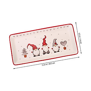 ADOCARN 1pc Pottery X Plate Bread Pasta Microwave Style Gnomes Event Small Baking Display Platter Snacks Japanese Use Dessert Chips Home Serving Salad Oval Decor Platters Restaurant