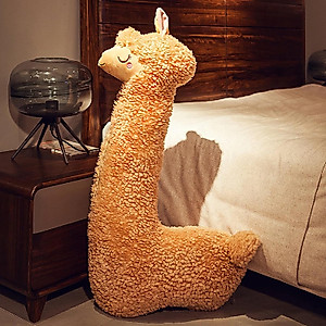 Sejiarep Alpaca Llama Plush Pillow - 51" Giant Alpaca Plush Long Body Pillow - Wife Girl Girlfriend Birthday Valentine's Day Children's Women's Day Gift, Brown