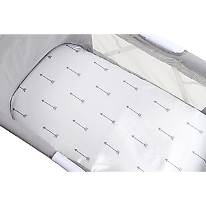 Bassinet Sheet Set 2 Pack Satin Ultra Soft Silk Fit for Rectangle, Hourglass, Oval Bassinet Mattress Protect for Baby Hair and Skin Cradle or Bassinet Sheets, Arrows & Stars