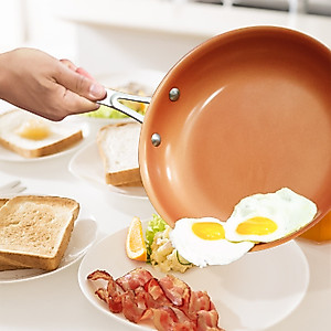 Gotham Steel Tastic Bundle 7 Piece Cookware Set Titanium Ceramic Pan, Copper