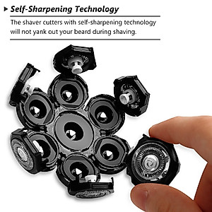 8 Heads Beard Cutter Replacement Blade, 8 Heads Electric Shaver, Bald Head Shaver Replacement Blades, Easy Install Electric Razor Shaver Head for Bald and Face