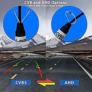 Podofo AHD Car Backup Camera, 12 LED Night Visions HD Waterproof Vehicle Rear View Camera, CVBS | AHD 170° Wide View Angle Reverse Camera