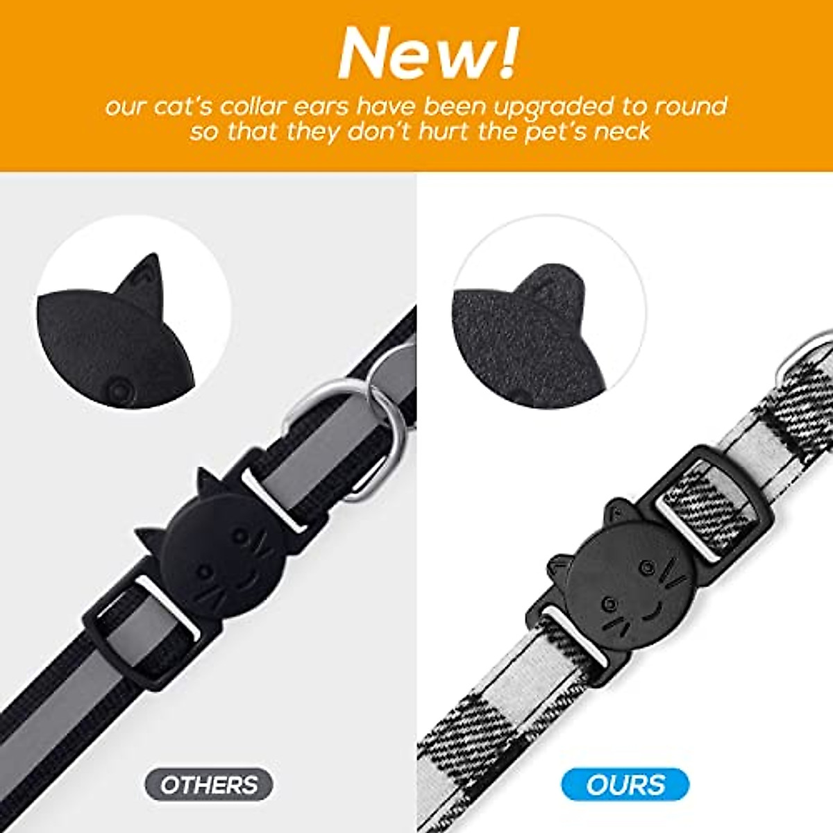 LLHK 4 Pack Small Fish Cat Collars with Bow Tie and Bell,Personalized Breakaway Kitten Collar for Girl boy Cats,Adjustable 7-12inch,Cute for Kitty Kitten Adult Cats,Pet Supplies,Stuff,Accessories