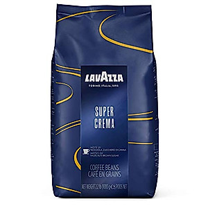 Lavazza Super Crema Espresso medium roast Whole Bean Coffee, 2.2-pound Bag 2-pack