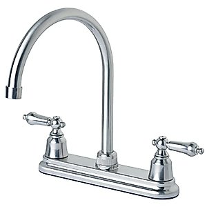 Laguna Brass 1205SS RV Mobile Home Non-Metallic High Arc Swivel Kitchen Sink Faucet Brushed Nickel Finish