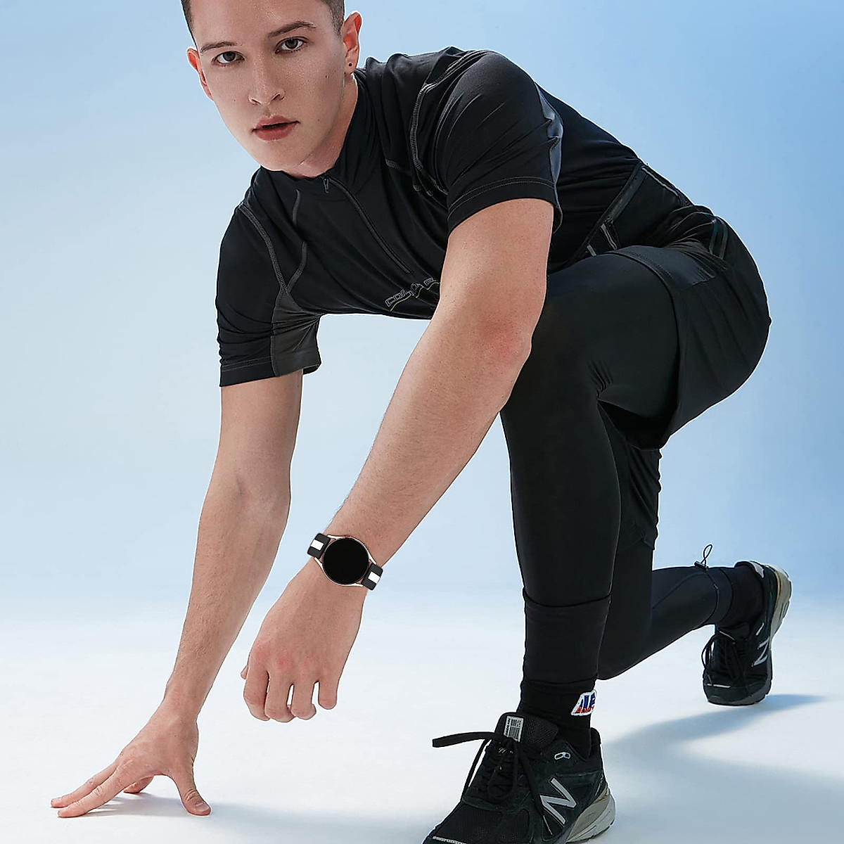 iWabcertoo Designer Sport Band Compatible for Samsung Galaxy Watch 4/5/6/Active Band 40MM 44MM,Watch 4/6 Classic 46MM 42MM 43MM 47MM/Watch 5 Pro/Watch 3 41mm, 20mm Silicone Soft Strap for Women Men