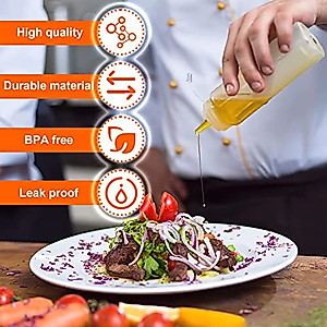 YIMIDM Squeeze Bottles, Condiment Squeeze Bottles, 3 pcs Squeeze Bottles for Sauces, 8 Ounce Sauce Bottle