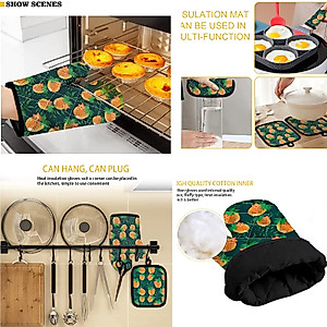 DISNIMO Christmas Westie Oven Mitts and Pot Holders Sets,Kitchen Oven Glove Heat Resistant Hot Handle Covers, Cast Iron Skillet Handle Covers, Pot Pan Handle Covers for Baking, Cooking, BBQ