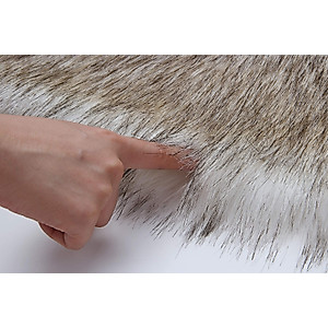 Caracilia Faux Fur Shawl Wrap Stole Shrug Winter Bridal Wedding Wrap FoxFur L CA95, Fox White / Brown