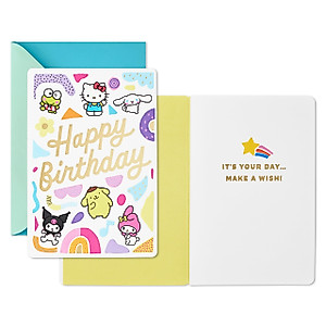Hallmark Sanrio Hello Kitty Cute Birthday Cards (3 Cards with Envelopes)