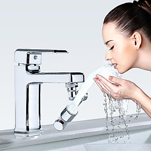 WATERPLOF Splash Multifunction Faucet with Filter Functionality & 6 Replacement Cartridges Universal 1080° Swivel Robotic Arm Faucet Aerator for sink 2 Modes Pressurized Spray Attachment