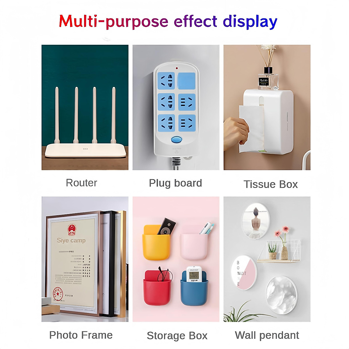 Nertmon Double Sided Adhesive Hooks 20 Set |Double Sided Wall Hook Wall Hooks for Hanging, Self Adhesive Hooks|No Nails Picture Hangers for Bathroom Kitchen Office Hanging