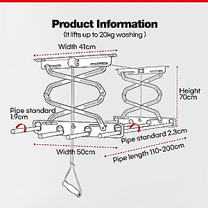 hardwell, Wall and Ceiling Clothes Drying Rack, Steel