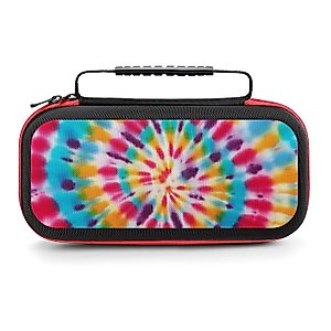 AoHanan Switch Carrying Case Blur Fabric Tie-dye Switch Game Case with 20 Games Cartridges Hard Shell Travel Protection Storage Case for Console & Accessories