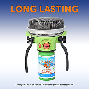 Flame King Portable Propane Gas Outdoor Heater with Piezo Electric Start for Camping, Garage, Ice Fishing, Patio, and Tabletop Green Small