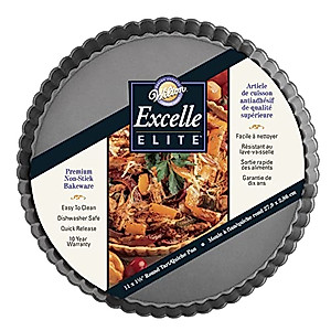 Wilton Excelle Elite Non-Stick Tart Pan and Quiche Pan with Removable Bottom, 11-Inch