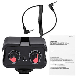 Camera Mixer Dslr Mixer o Camera Mixer o Camera Mixer WSV2 2 Channel Universal Microphone o Adapter Mixer with 3.5mm Inputs for DSLR Cameras