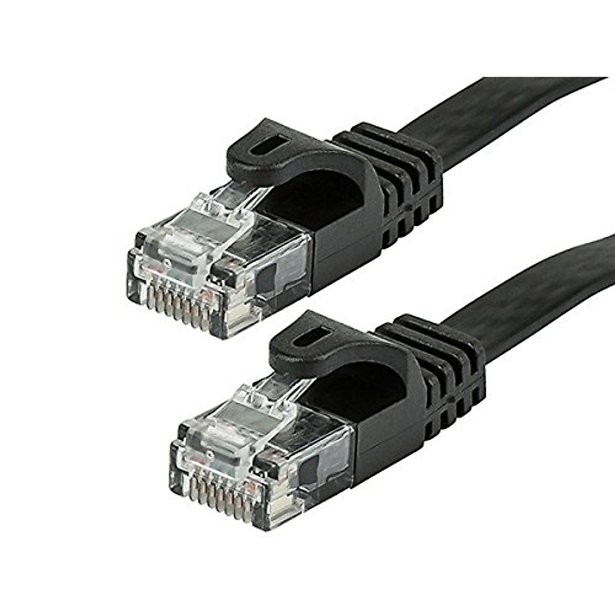Monoprice - 109554 Cat5e Ethernet Patch Cable - Network Internet Cord - RJ45, Flat,Stranded, 350Mhz, UTP, Pure Bare Copper Wire, 30AWG, 30ft, Black