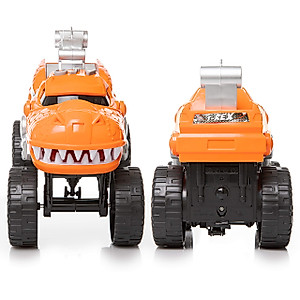 Rugged Racers Monster Trucks for Boys and Girls – Off Road Big Wheels Vehicle – Dinosaur – Battery Operated Mouth Opening Design – Revving Engine with Sounds and Lights