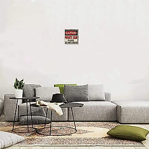 Metal Tin Sign-Caution Private Sign do not Read Vintage Rusty Metal Sign on a White Background Vector Illu-Metal Tin Sign Retro Home Kitchen Office Garden Garage Wall Decor Tin Plaque LZ 12×12 Inch