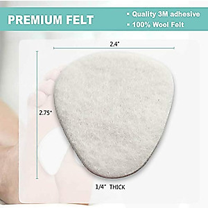 Metatarsal Felt Foot Pads (1/4" Thick- 18 Pieces) Metatarsal Pads for Pain Relief Forefoot, Ball of Foot Cushions for Women & Men Plantar Fasciitis Neuroma