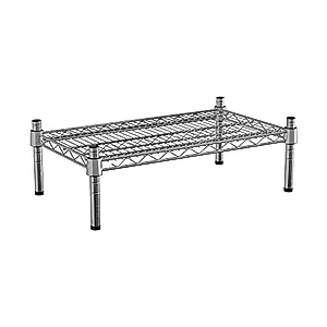 Krollen Industrial 14" x 24" NSF Chrome Wire Stationary Dunnage Storage Rack with 8" Posts, Ideal for Commercial Kitchen, Home, Garage, Warehouse, Shelters