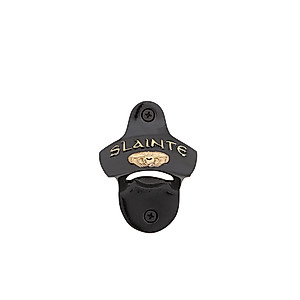 Exclusively Irish Wall Mounted Bottle Opener - Irish Slainte Claddagh Made of Brass Cap Remover for Bar or Kitchen