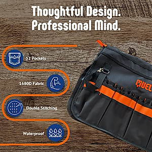 Muel Bucket Tool Organizer - 53 Pocket Bucket Caddy For 5 Gallon Buckets - Durable And Waterproof Bag