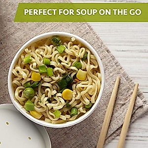 NYHI Paper Soup Storage Containers With Lids | 32 Ounce Insulated Take Out Disposable Food Storage Container Cups For Hot & Cold Foods | Eco Friendly To Go Soup Bowls With Vented Lid | 25 Pack