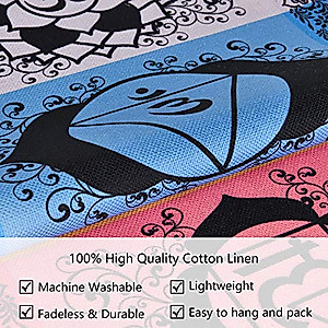 Uspring Colorful Tapestry Mandala Tapestry Trippy Tapestry Wall Hanging with Tassel Striped for Room (Black, 12.8 x 51.2 inches)