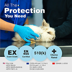 Raxwell Blue Nitrile Gloves Disposable Latex Free X-Large | 4 Mil Nitrile Medical Gloves | 100 Count Powder Free, Disposable, Food Grade & Safe | Food Lab & Veterinarian Grade