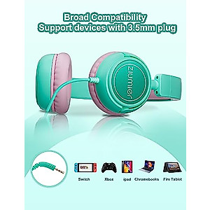 ZIUMIER Kids Headphones Wired, Headphones for Kids with Microphone for Boys Girls, 85dB/ 94dB Volume Limited, Foldable Toddler Headphones for School Airplane Travel,iPad, Fire Tablet, Kindle