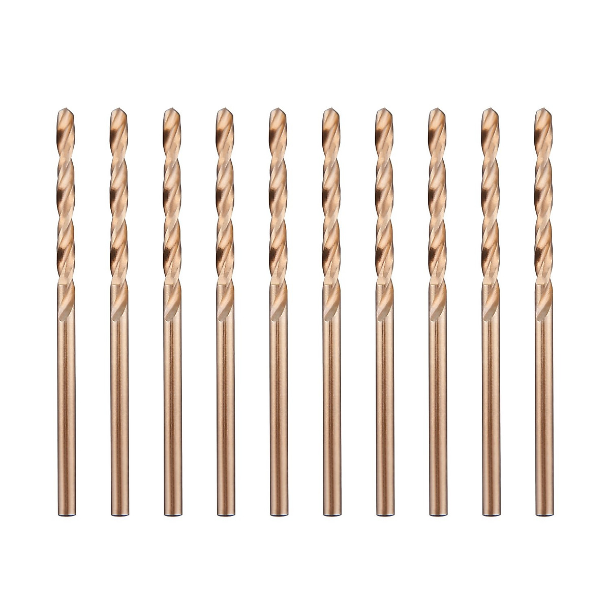 1/8" M35 Cobalt HSS Jobber Length Twist Drill Bit with Straight Shank,Heavy Duty, Pack of 10 PCS, Drilling for Cast Iron, Heat-Treated Steel, Stainless Steel and Other Hard Materials