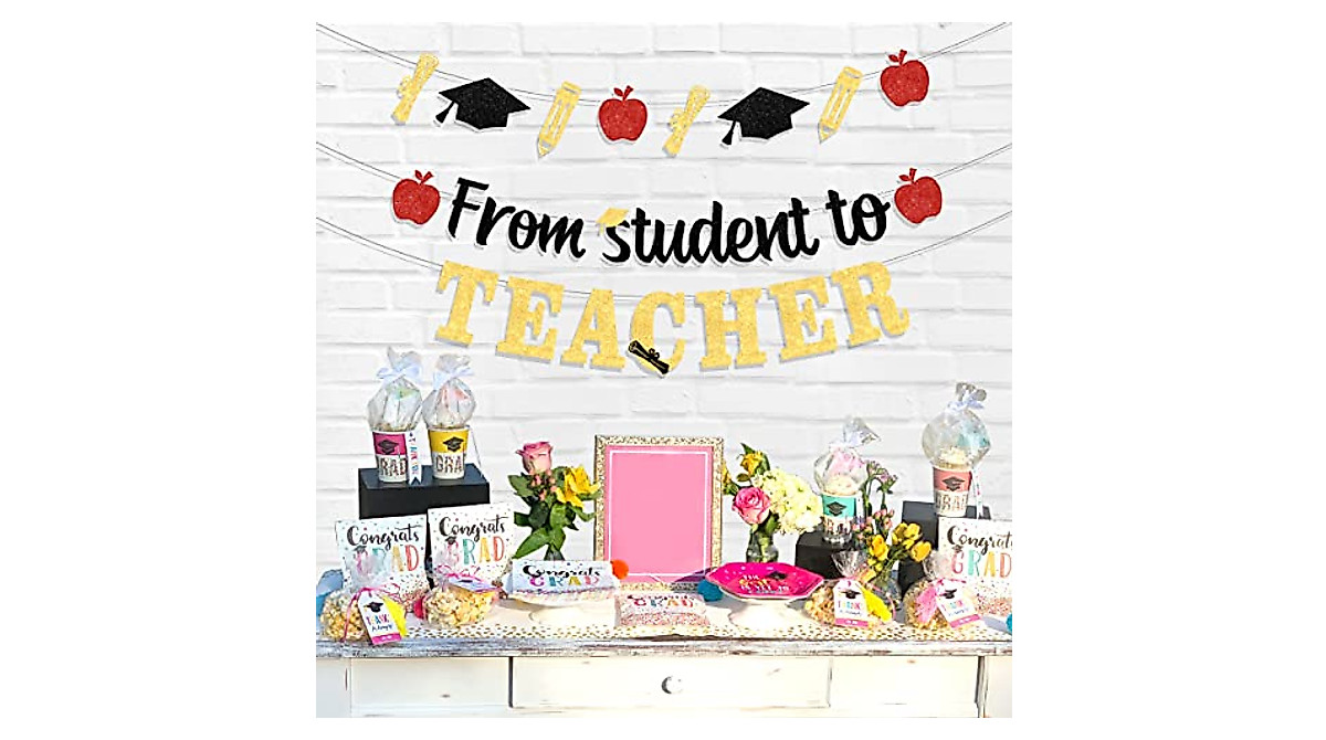 Teacher Graduation Banner Fire: Celebrate with Elegant Party Decor