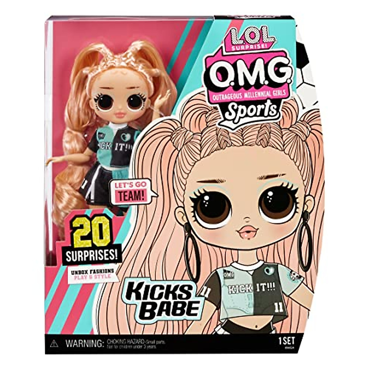 L.O.L. Surprise! LOL Surprise OMG Sports Fashion Doll Kicks Babe with 20 Surprises – Great Gift for Kids Ages 4+