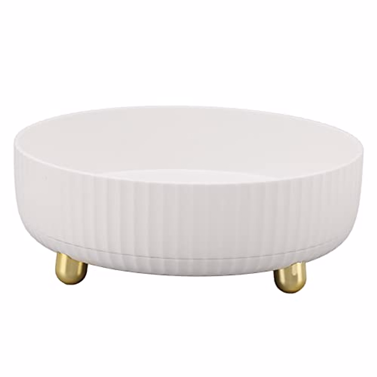 360 Degree Rotating Storage Rack Organizer Round Cosmetic Spice Rack Turntable for Kitchen Cabinet Pantry Small (White)