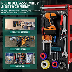 YITAHOME Metal Pegboard Panels for Walls Garage, 3Pcs Pegboard Storage System for Wall Utility Tools, Workbench, Shop, Shed Modular Peg Board Organizer Board Kit, Black