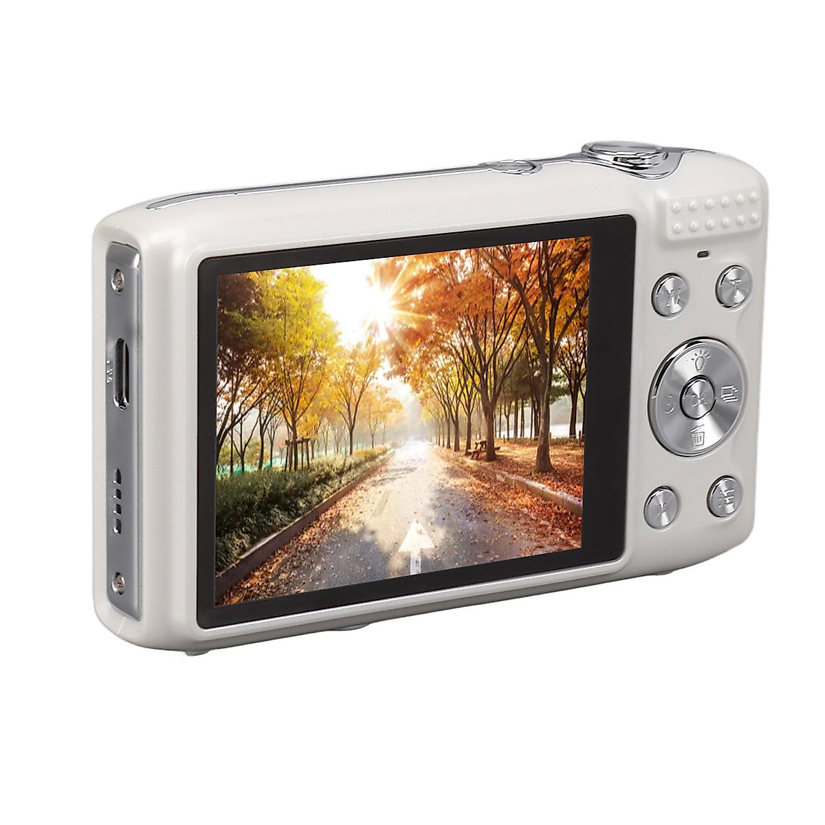 4K Digital Camera, 2.88 Inch IPS Screen, Slim and Lightweight Auto Focus Teen Small Camera, 58MP Auto Exposure for Travel (White)