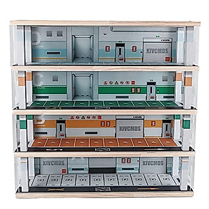 kivcmds 1:64 Scale Alloy car Model Display case. Suitable for Collecting hot Wheels and die-cast Cars with Lighted Scenes Parking lot with 40 Parking Spaces on 4 Levels (Underground Garage Scenes)