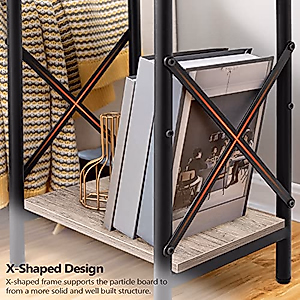 ALLOSWELL Nightstands Set of 2, End Tables with Storage Shelf, Bedside Tables X-Shaped Design, Side Tables for Living Room, Bedroom, 14.6 x 10.6 x 19.9 Inches, Easy Assembly, Greige ETHG2801S2G1