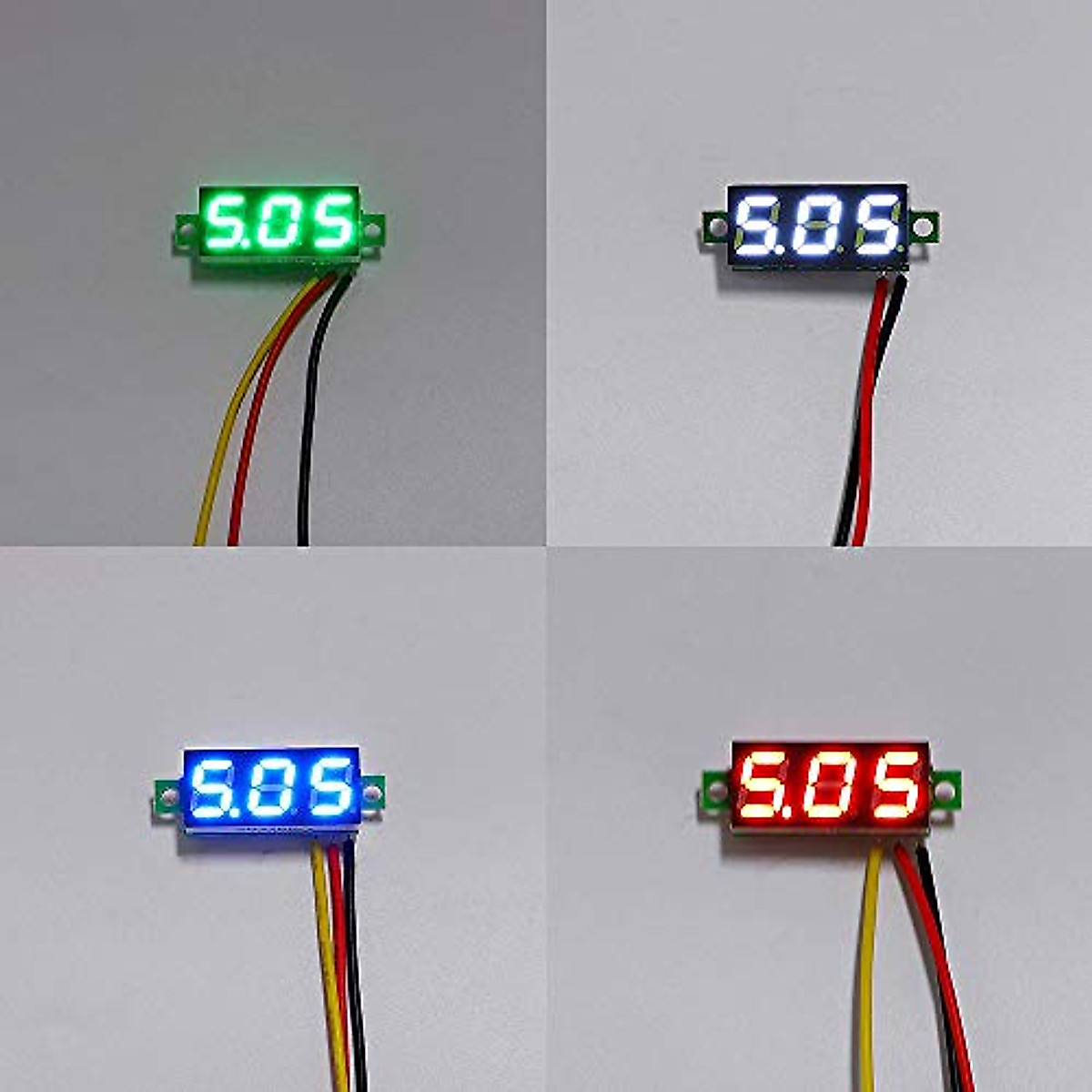 MCIGICM Voltage Tester, 2.5V-30V Mini Digital DC Voltmeter with 0.28 inch LED Display (5 Pcs)