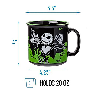 Silver Buffalo Nightmare Before Christmas Scary Jack 20oz Ceramic Camper Mug