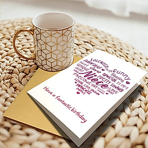 Chenive Sweet Niece Birthday Card, Adorable Birthday Card from Aunt Uncle, Praise Niece Bday Greeting Card, Happy A Fantastic Birthday Card for Niece