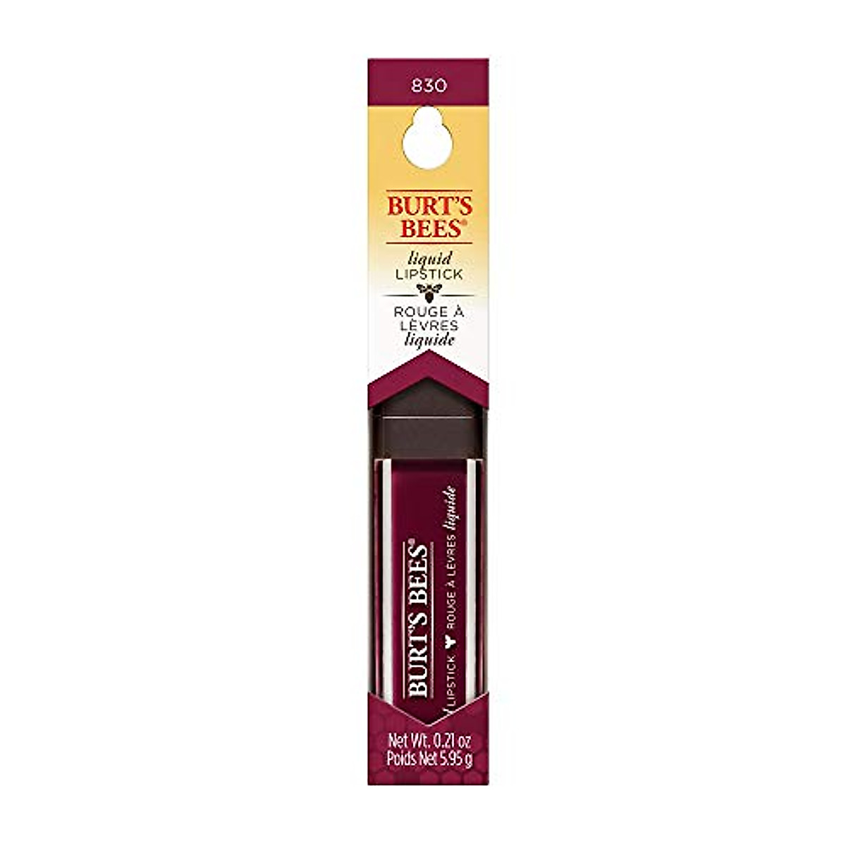Burt's Bees 100% Natural Glossy Liquid Lipstick, Wine Waters, 1 Tube
