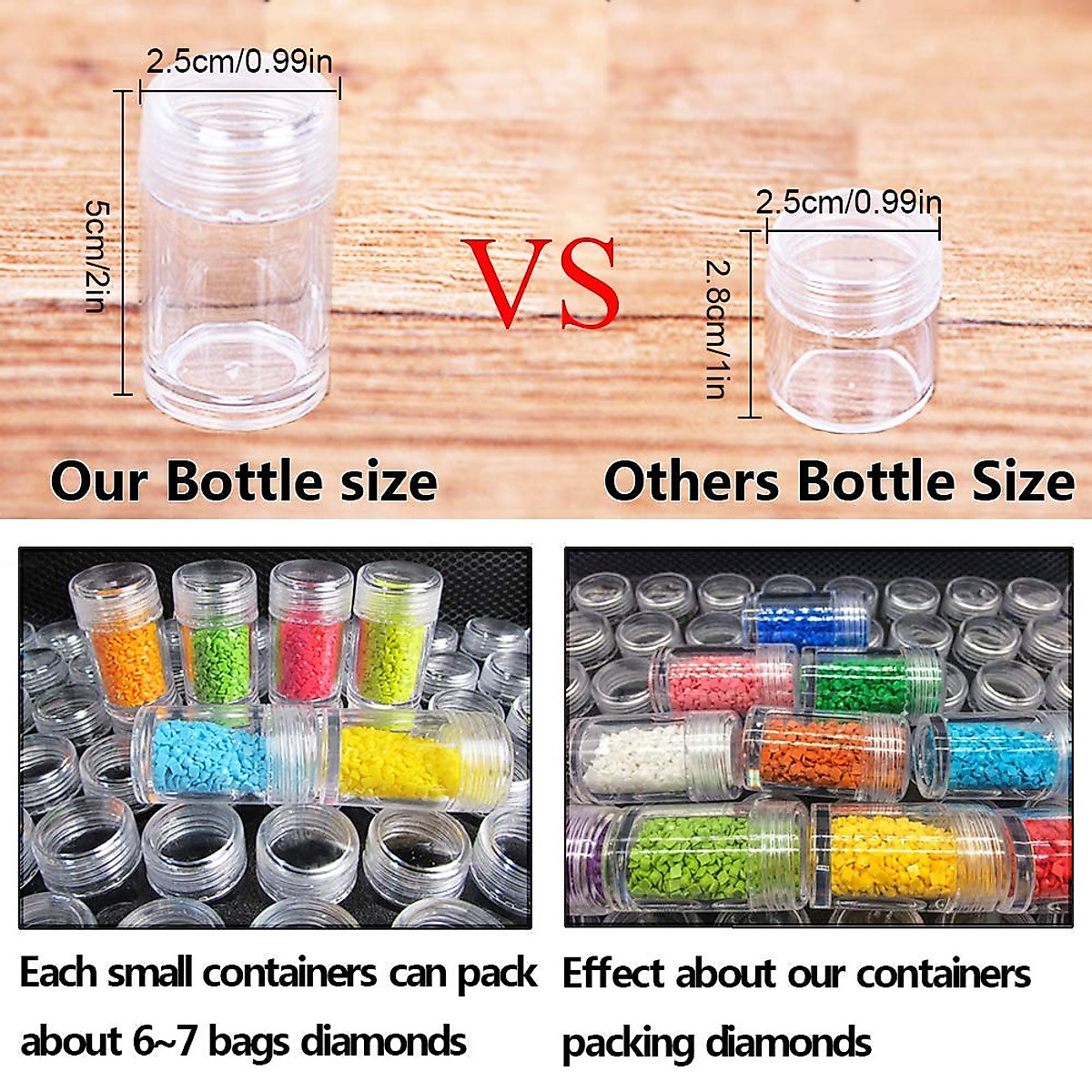 60 Slots Diamond Embroidery Box Diamond Painting Accessory Storage Case Container DIY Art Craft Jewelry Beads Sewing Pills Organizer Holder Clear Plastic Beads Cross Stitch Zipper Storage Bag Boxes