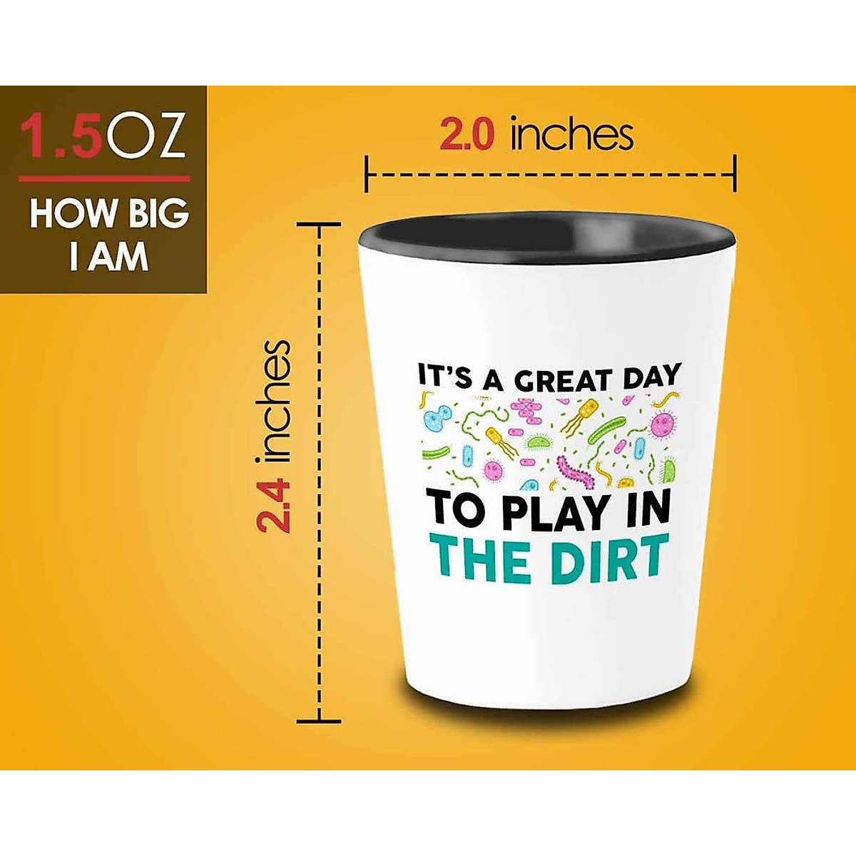 Bubble Hugs Biologist Shot Glass 1.5oz - To Play In The Dirt - Biology Teacher Chemistry Student Biochemistry Marine Scientific Future Laboratory Assistant