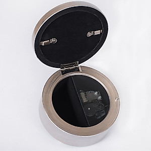 Cottage Garden Be Strong and Courageous Brushed Pewter Jewelry Music Box Plays Amazing Grace